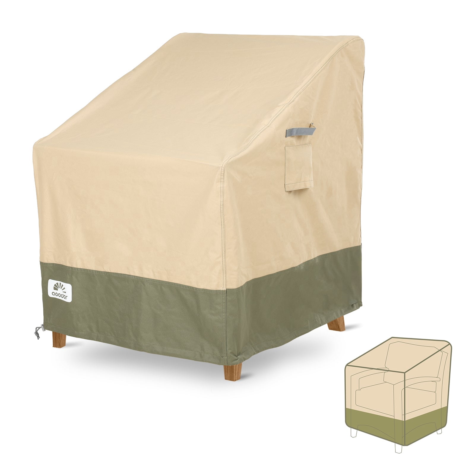 Aoodor Heavy Duty Patio Chair Cover, 600D Waterproof Oxford Patio ...