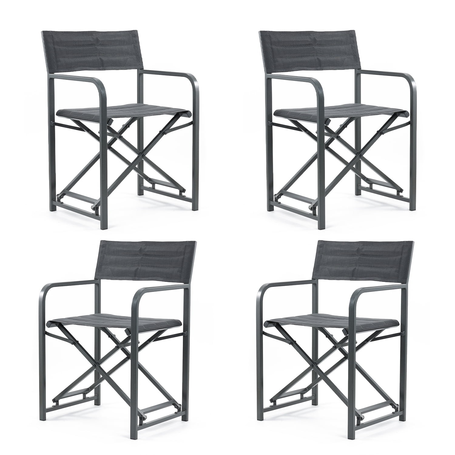 Aoodor Tall Folding Patio Chair Set of 4, Portable & Foldable for ...