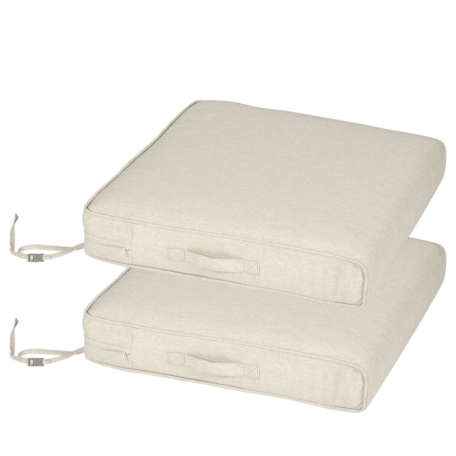 Aoodor Patio Chair Cushions Set of 2, 23 x 26 x 4 Inch Water Resistant ...