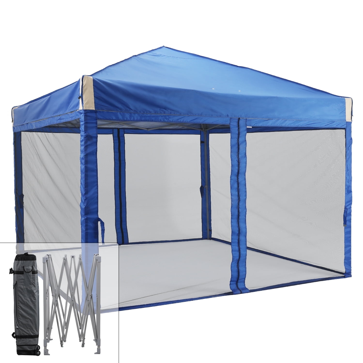 Aoodor Easy Close Pop Up Canopy Tent with Removable Mesh Sidewalls ...