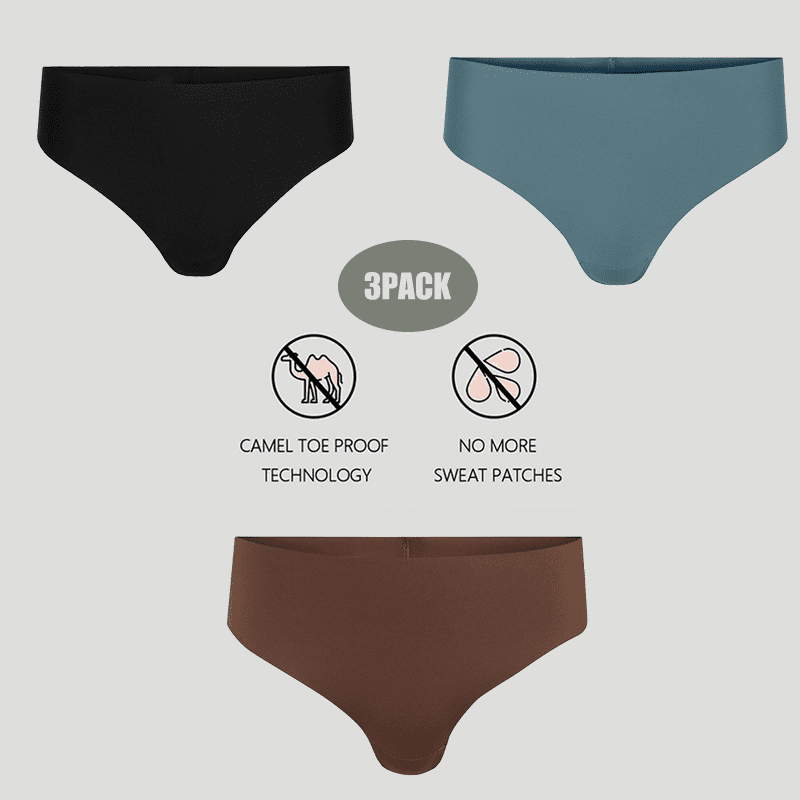 Aooho 3 PACK NO Camel Toe Panties Thong Panty Liners Workout G-String ...