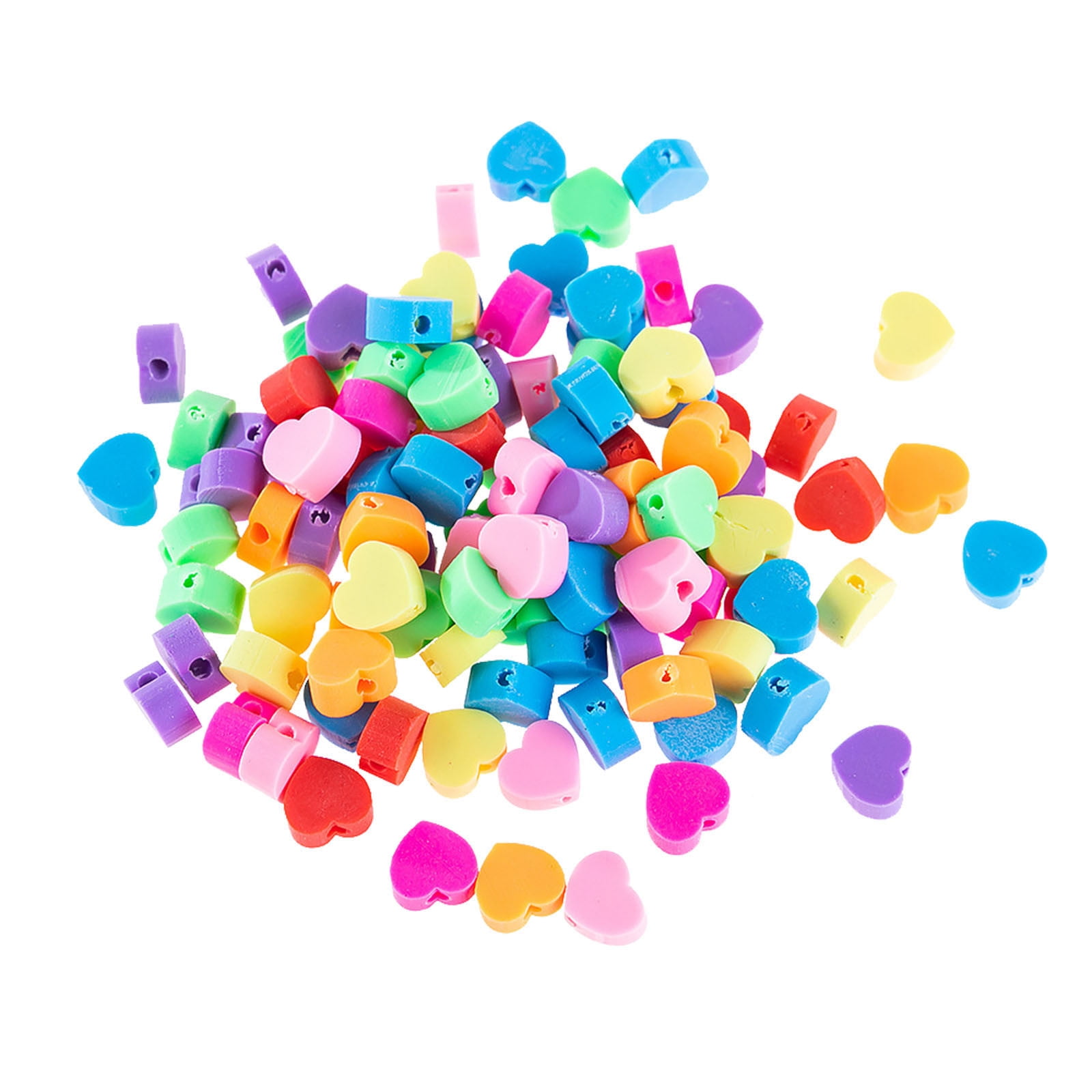 Aoorsake Handmade Bead String 50 Pieces Colorful Soft Pottery Spacer ...