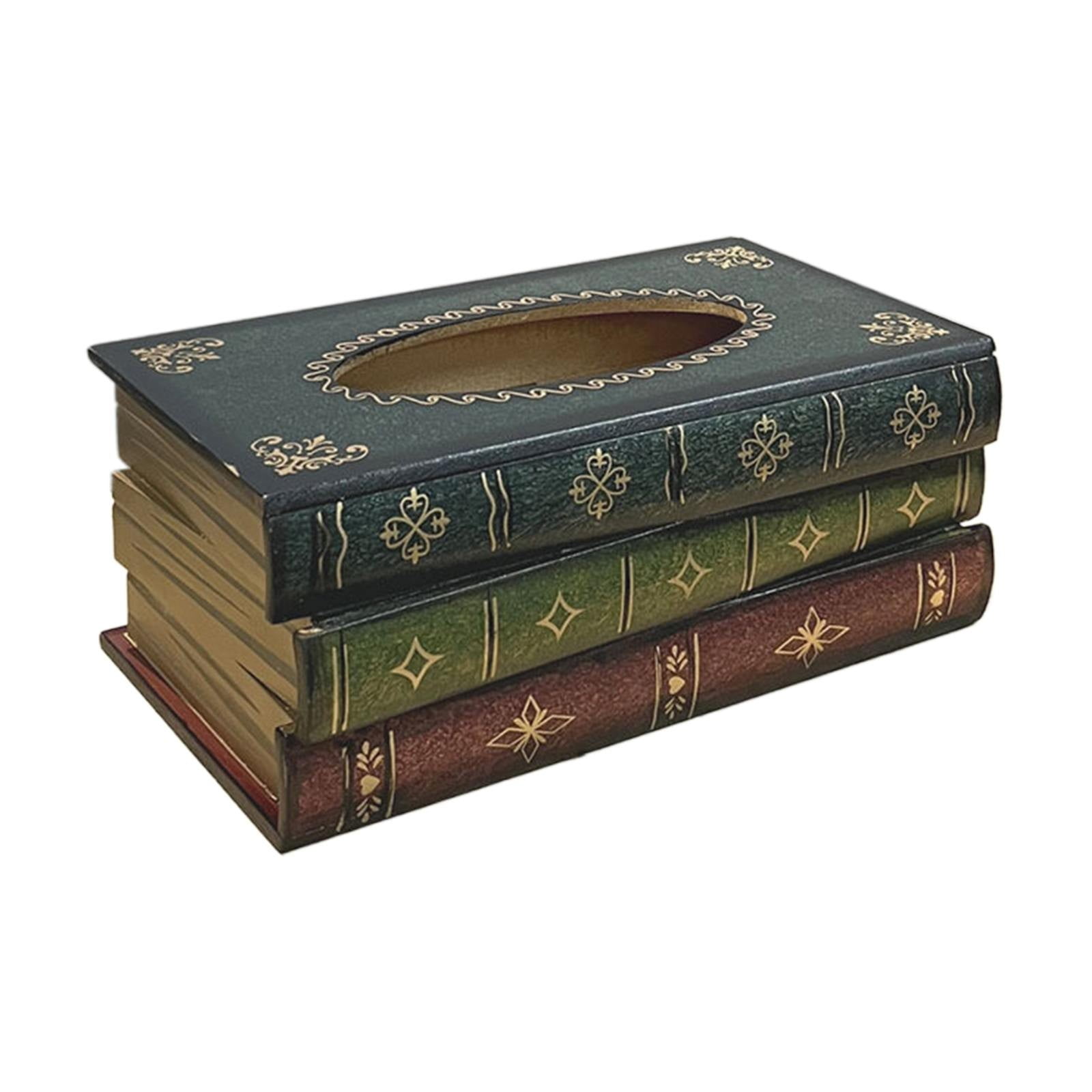Aoorsake Paper Towel Holder Vintage Stacked Books Design Solid Wood ...