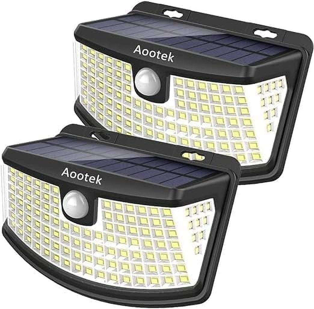 Aootek New Solar Motion Sensor Lights 120 LEDs with Lights Reflector ...