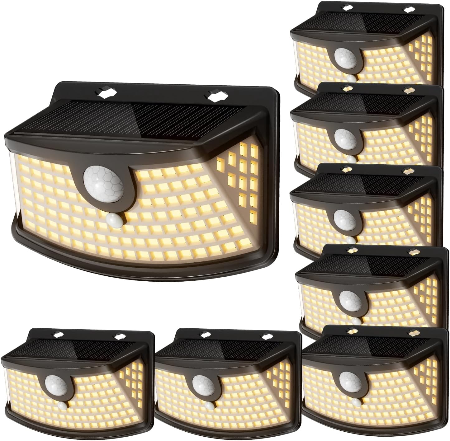 Aootek New Solar Motion Sensor Lights 120 LEDs with Lights Reflector ...