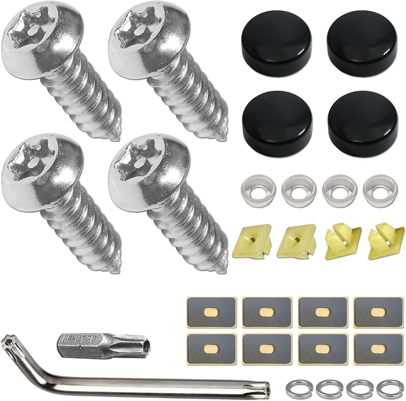 Aootf Anti Theft License Plate Screws- Rust Stainless Steel Plate Screw ...