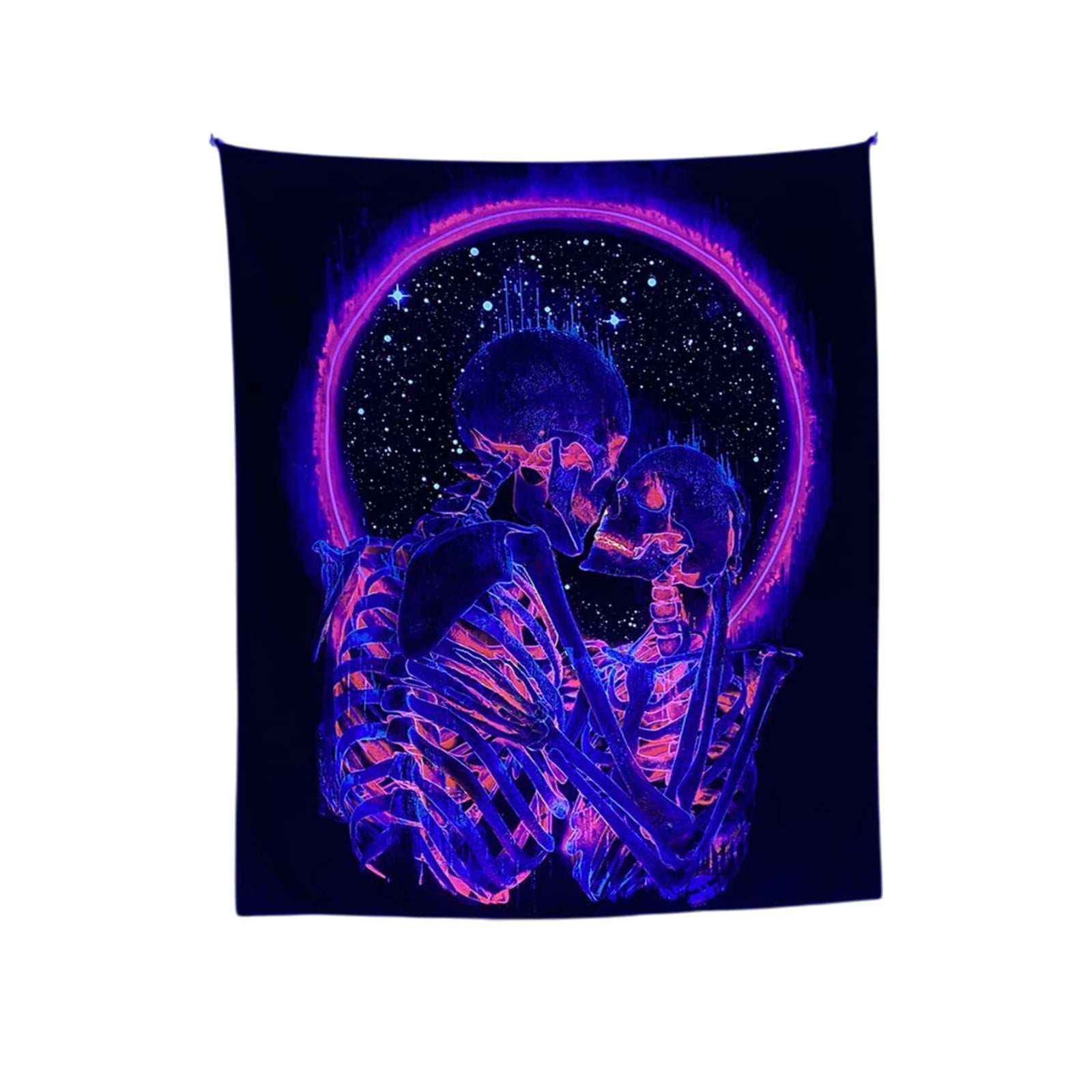 Aooww Blacklight Skull Tapestry Glow In The Dark Tapestry The Kissing ...
