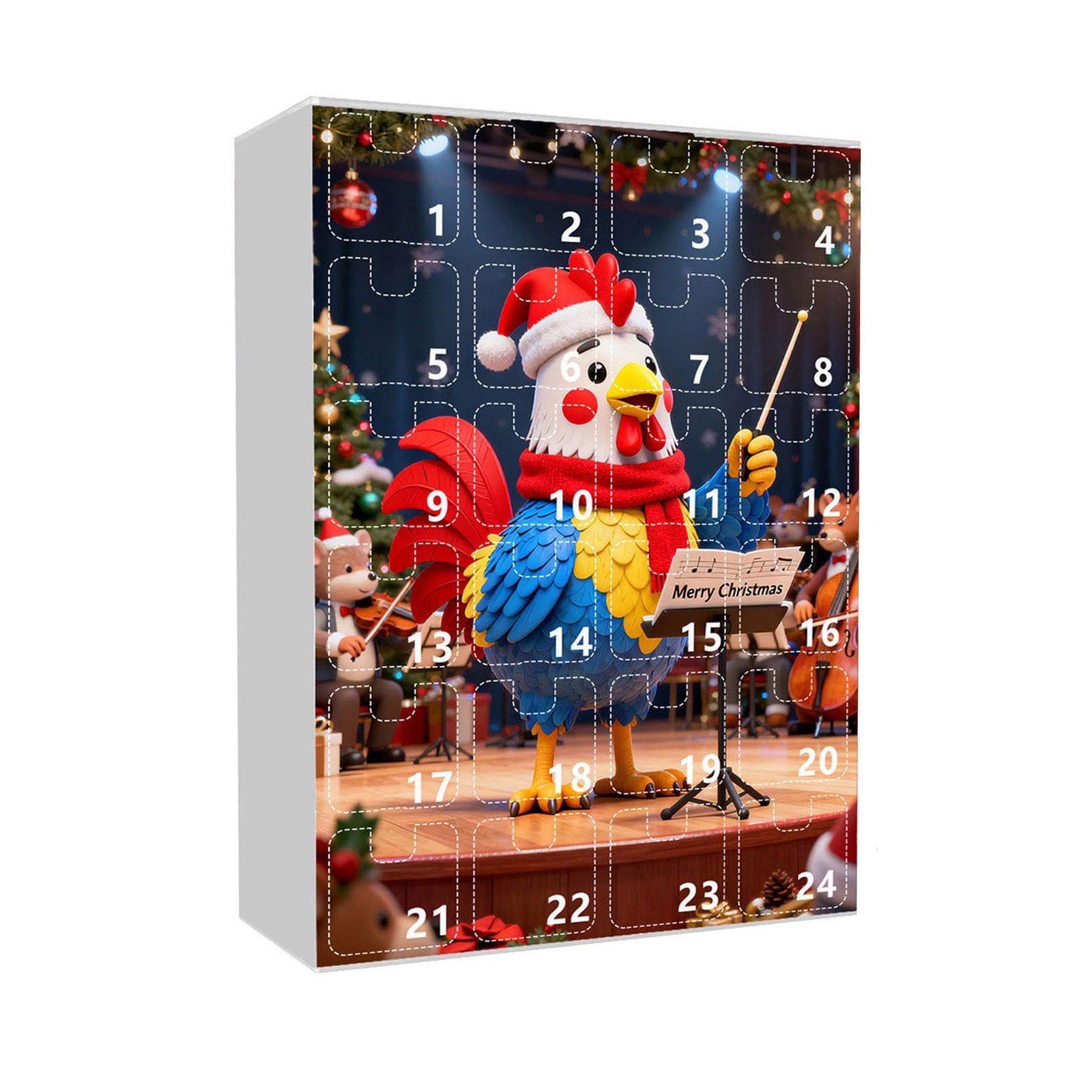 Aooww Christmas Countdown Calendar Merry Christmas Chicken Pendant ...