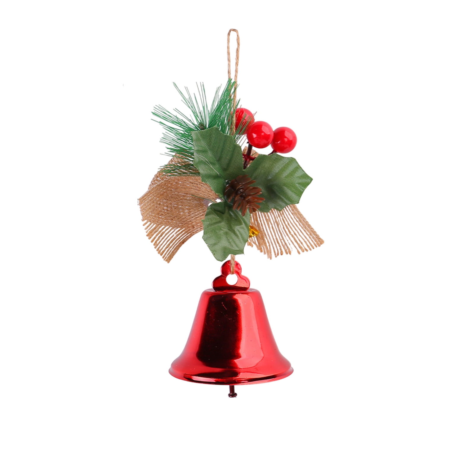 Aooww Christmas Metal Jingle Bells, Bells with Red Bow and Berry Tree ...