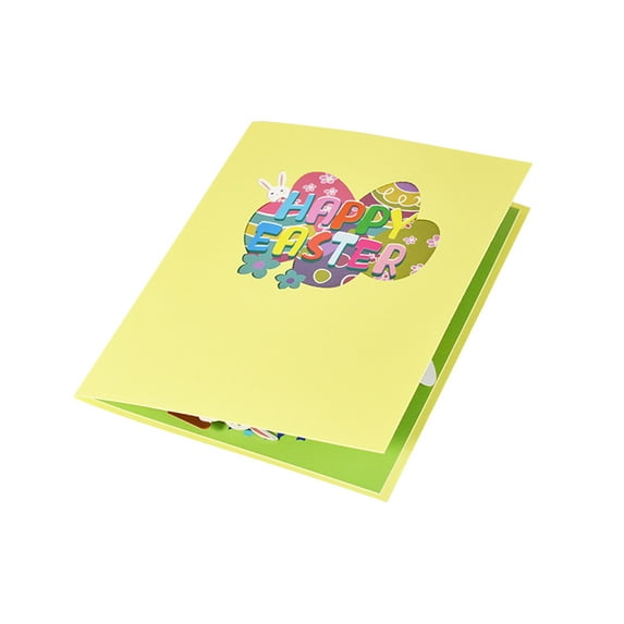 Aooww Easter Bunny Eggs Greeting Card Easter Day Greeting Card Paper ...