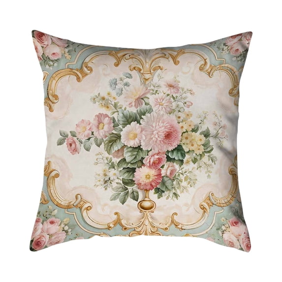 Aooww Flower Print Pillowcase with Hidden Zipper, Decorative Cushion ...