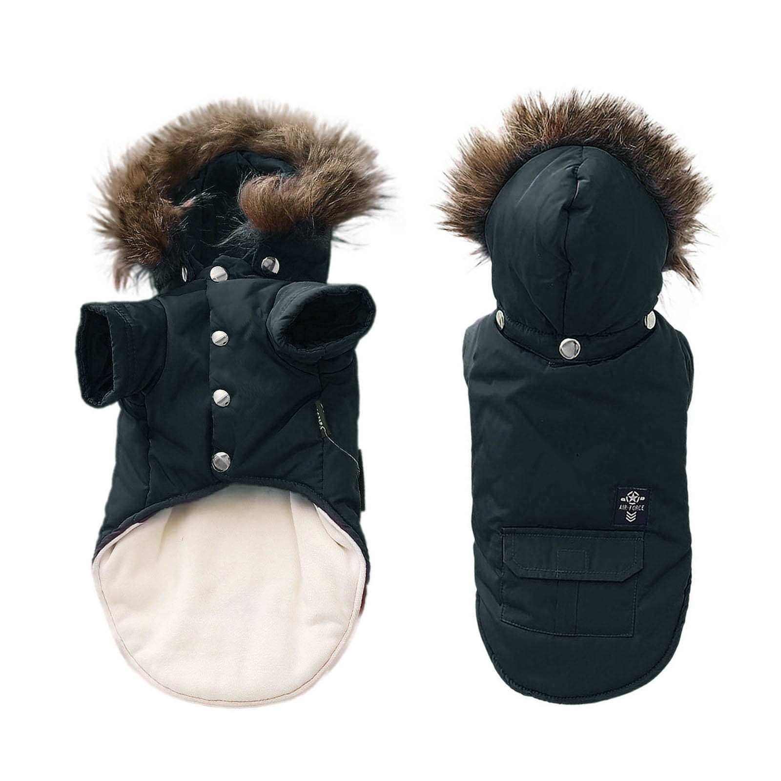Aooww Large Dog Down Jacket Hoodie Coat Winter Waterproof,Reflective ...