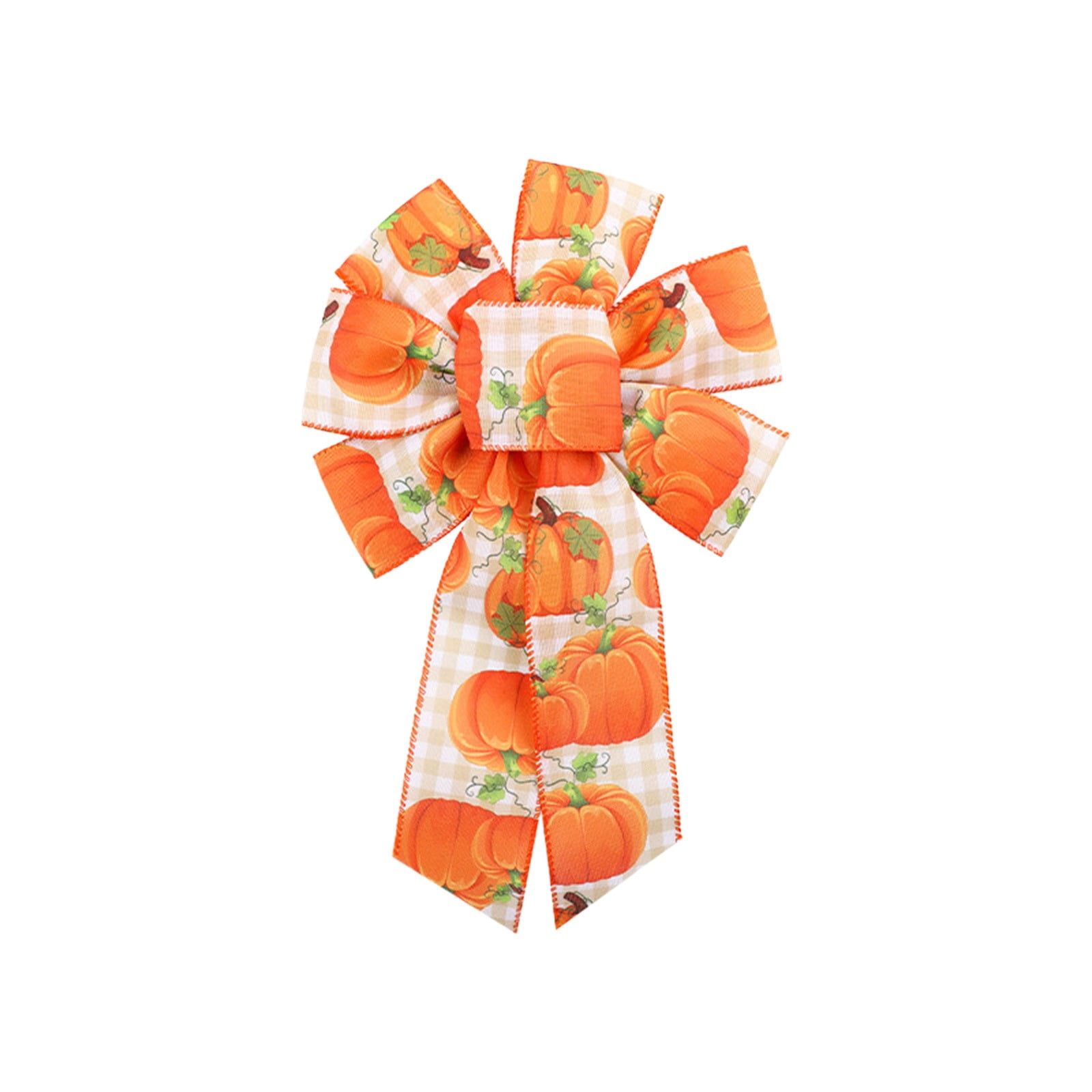 Aooww Large Fall Wreath Bows Thanksgiving Fall Bows Orange Buffalo ...