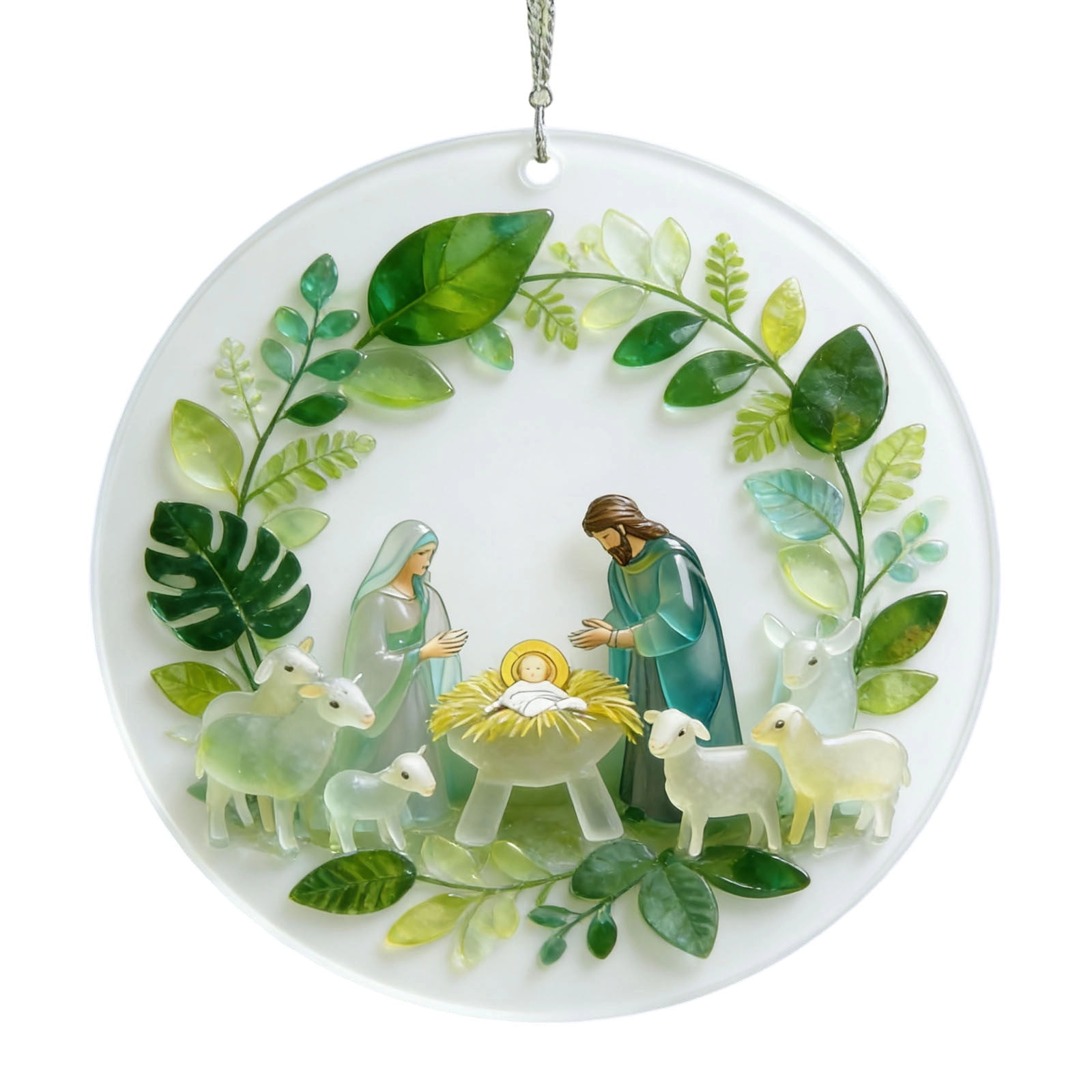 Aooww Ornaments Easter Tree Ornaments Rustic Jesus Cross Wood Cutouts ...