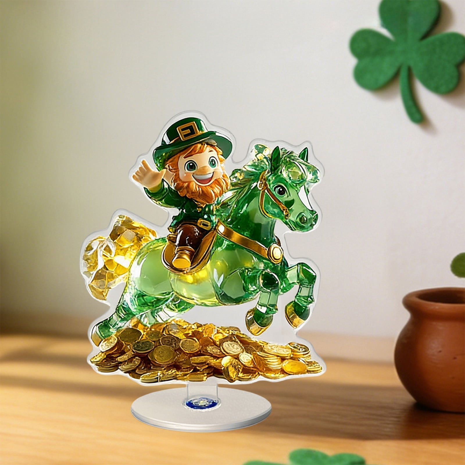 Aooww St Patrick's Day Acrylic Spinning Ornament, 4x3in 360° Rotating ...