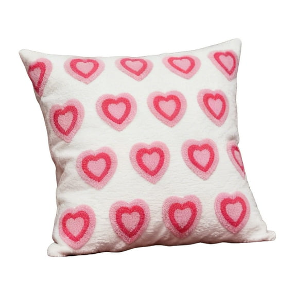 Aooww Valentine's Day Love Heart Throw Pillow Red Soft Plush Jacquard ...