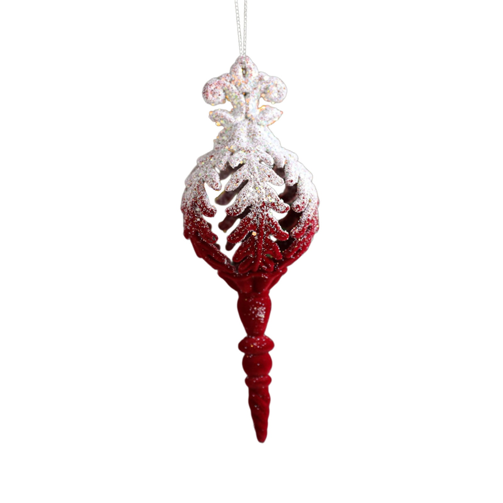 Aooww Velvet Christmas Snowflake Ornaments Hanging Felt Flocked Snow ...
