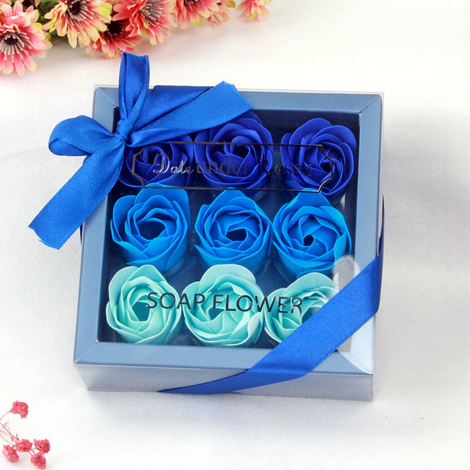 Aopfjg Clearance Valentine's Day 1 Box(9Pcs) Floral Scented Soap Rose | Plant Scented Soap ...