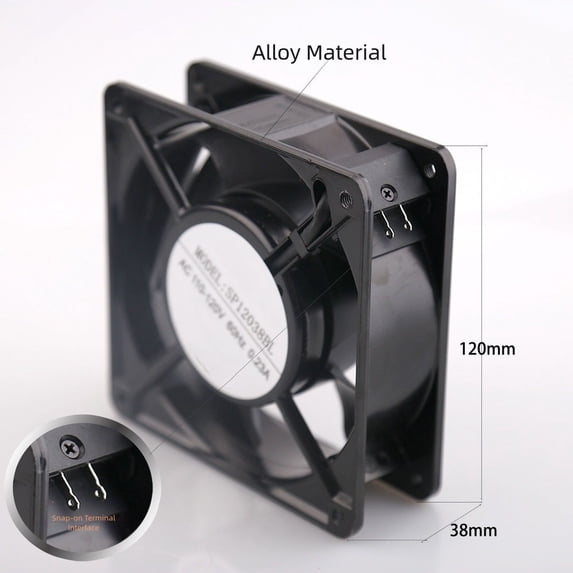 Aoqianlan 120V 12038 Axial Flow Fan Aluminum Alloy Low Noise High ...