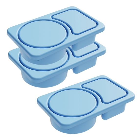 Aoqianlan 3Pcs Silicone Snack Containers Lunch Box 2 Compartment for ...