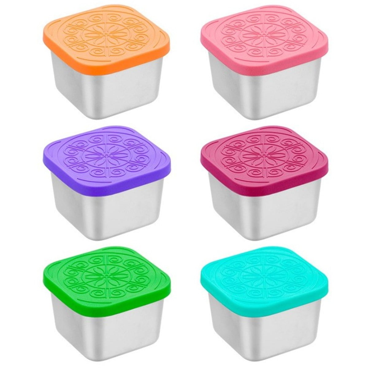 Aoqianlan 6 Pack Stainless Steel Stackable Snack Containers Food ...