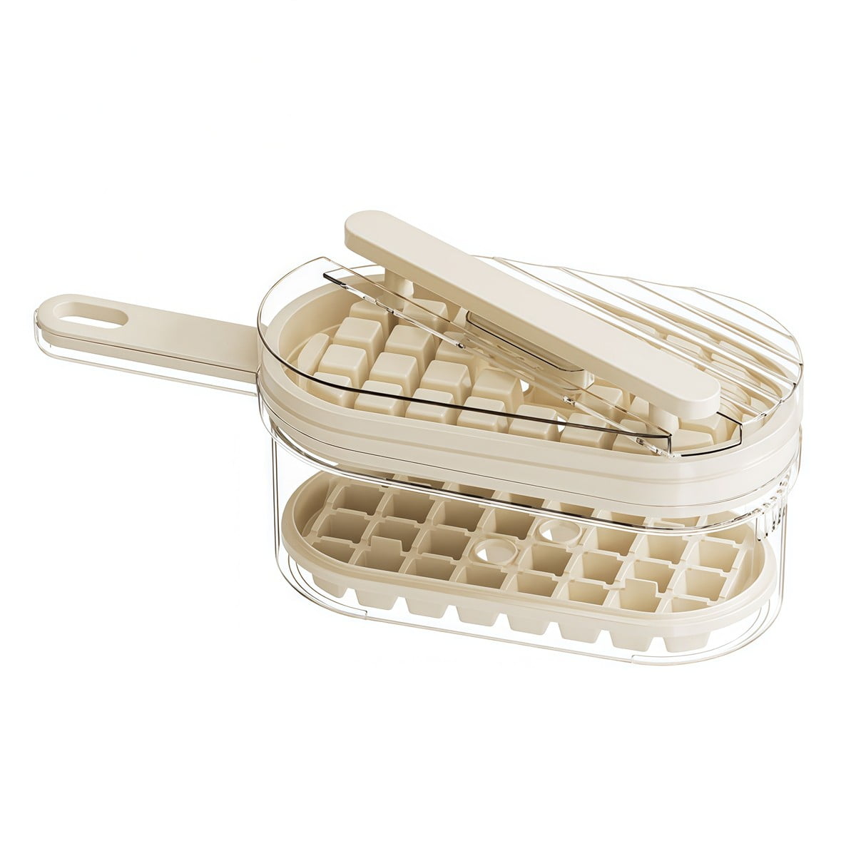 Aoqianlan 64Grid Ice Cube Tray Press to Release Ice Making Box with Lid ...