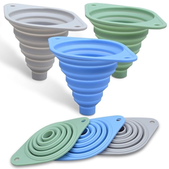 Aoqianlan Foldable Wide Mouth Filler Silicone Funnels Small Funnel for ...