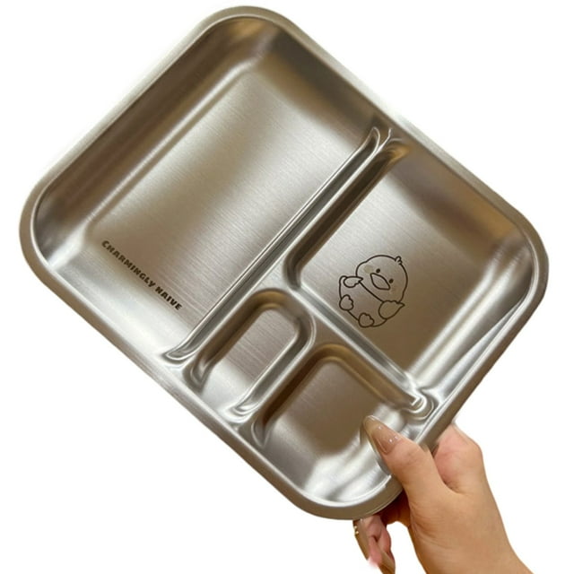 Aoqianlan Food Plate Plate Plates Divided Steel Tray Stainless Food ...