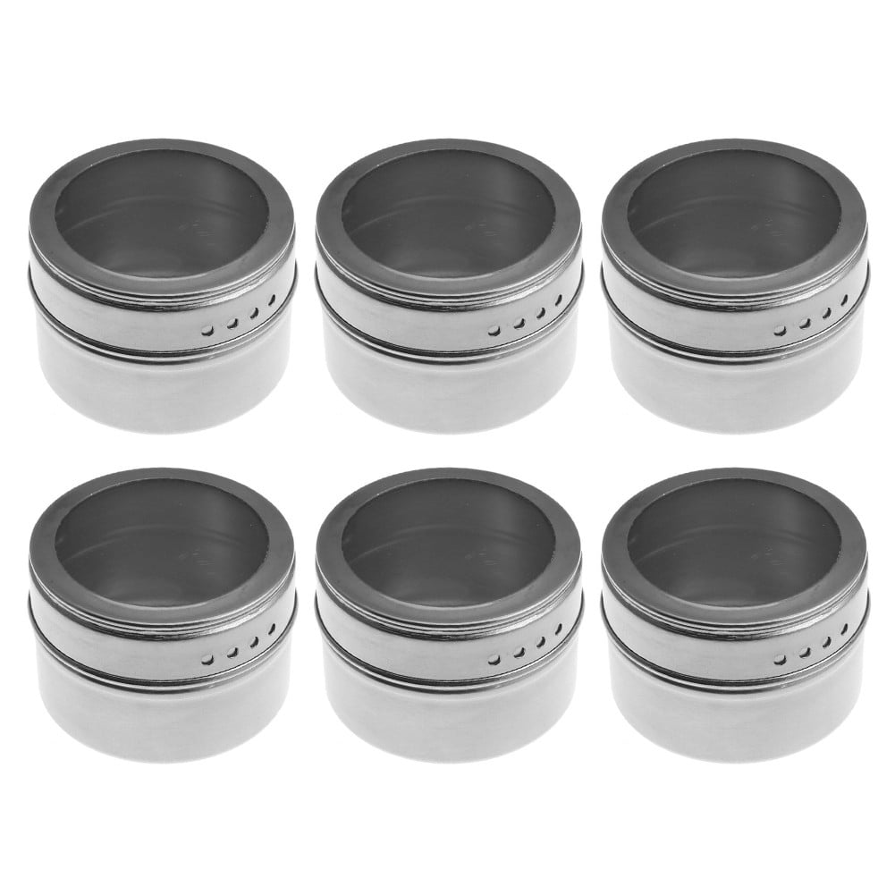 Aoqianlan Magnetic Kitchen Spice Jars 6pcs Stainless Steel Containers ...