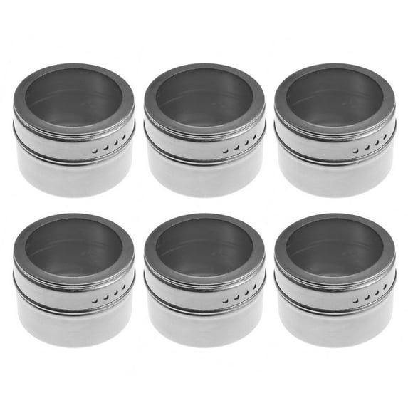 Aoqianlan Magnetic Kitchen Spice Jars 6pcs Stainless Steel Containers ...