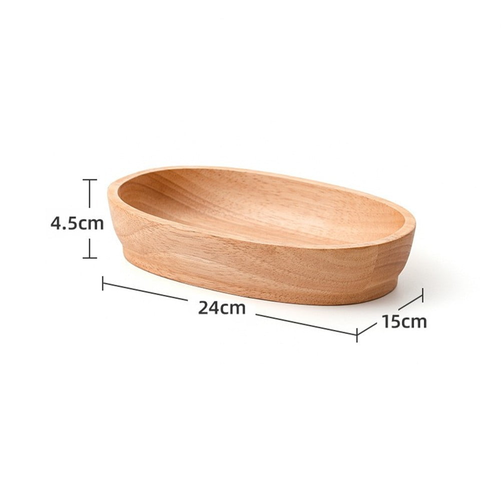 Aoqianlan Oval Wooden Tray Dinner Plates Tableware Bowl For Dishes ...
