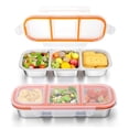 Aoqianlan Stainless Steel Snack Containers - 3/2 Compartment, Reusable ...