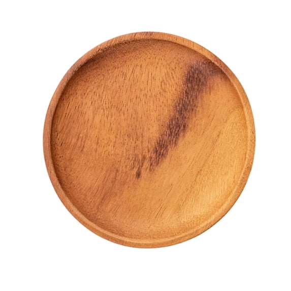 Aoqianlan Walnut Wood Round Tea Tray Solid Wood Serving Plate for Cups ...