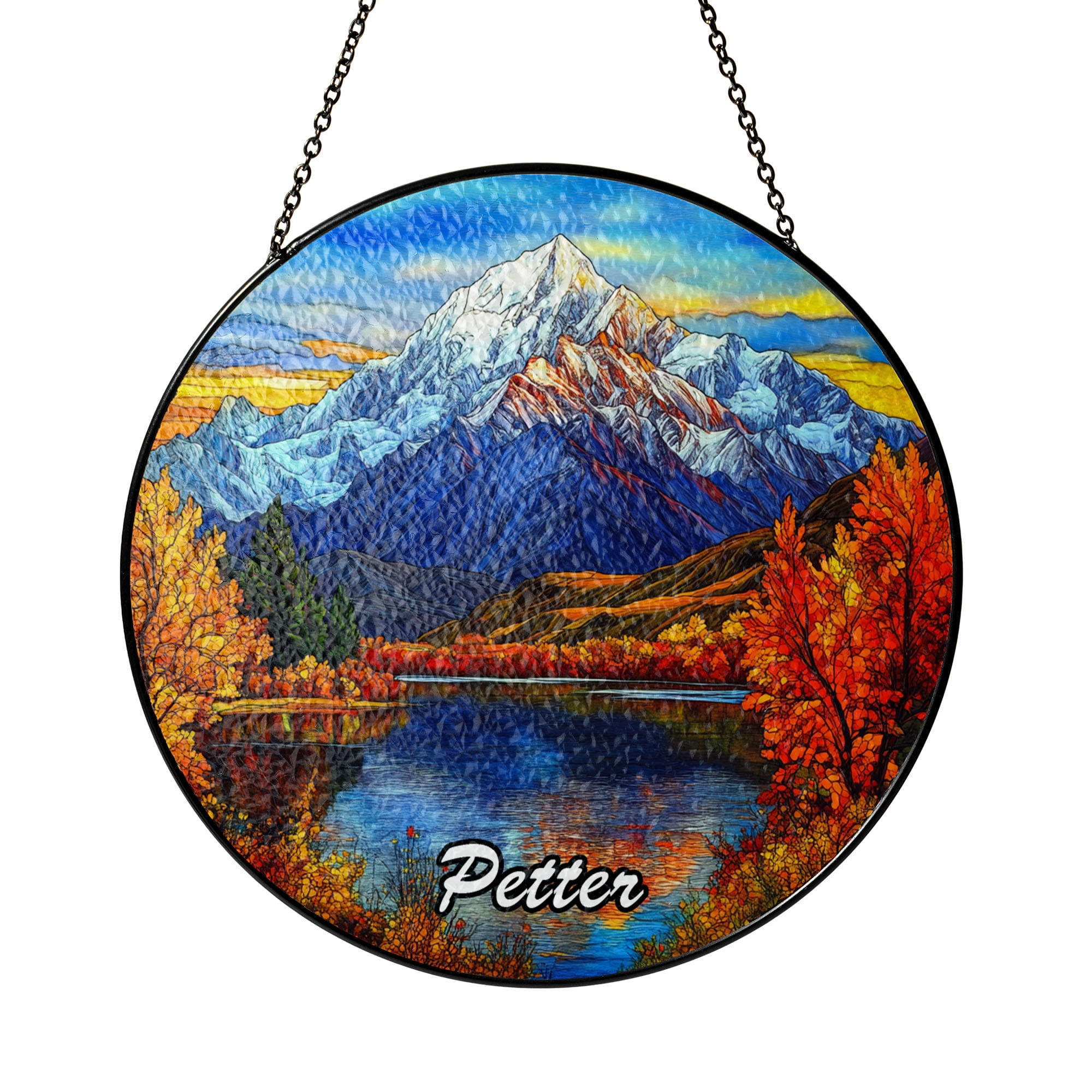 Aoraki/Mount Cook Stained Glass Suncatcher - Custom Name New Zealand ...