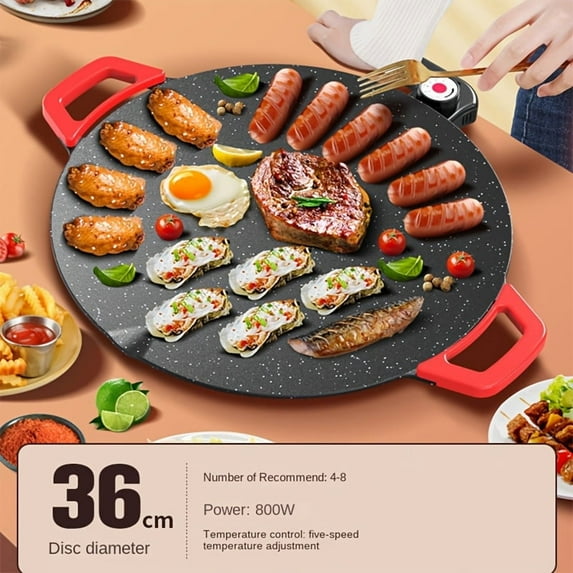 Aoran 18"/19" Electric Baking & Frying Pan with Red Handle - 5-Speed ...