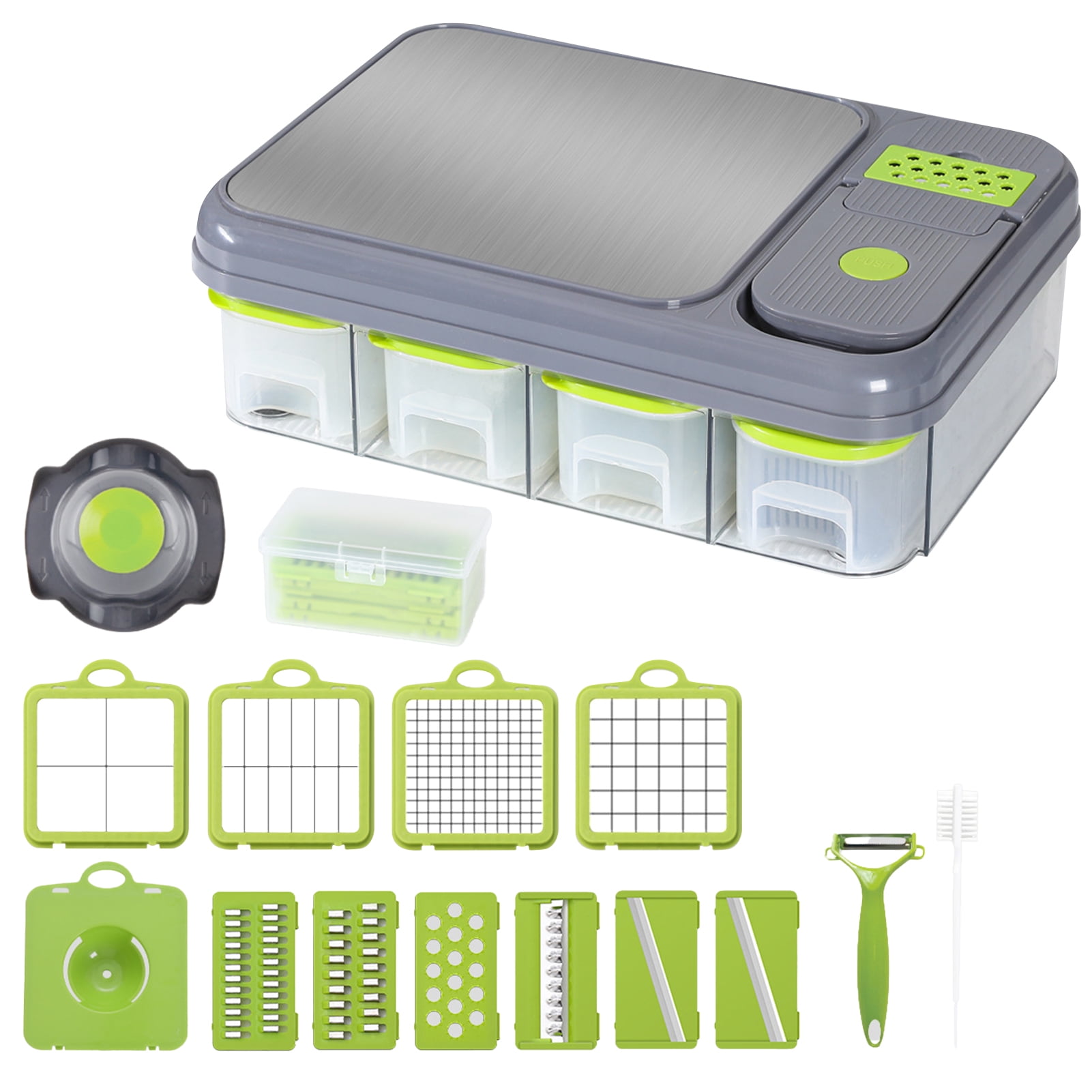 Aoresac 7 In 1 vegetable chopper with container and Lid Mini Chopper ...