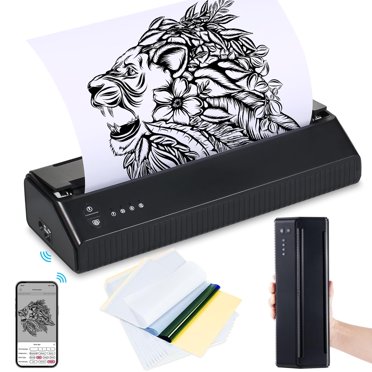 C80 Wireless Tattoo Stencil Thermal Printer - 1 Paper Roll Included ...