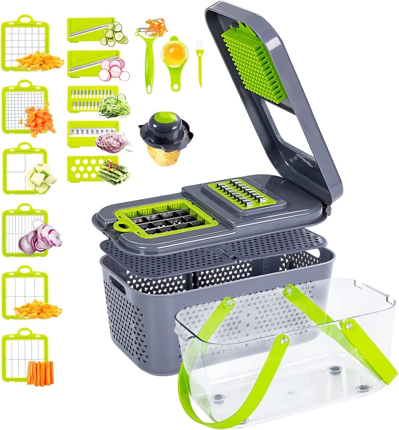 Vegetable Cutter 22-in-1, Mandoline Slicer with 13 Blades, with ...