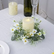 Small Candle Rings Wreaths, Roses Artificial Flowers for Wedding ...
