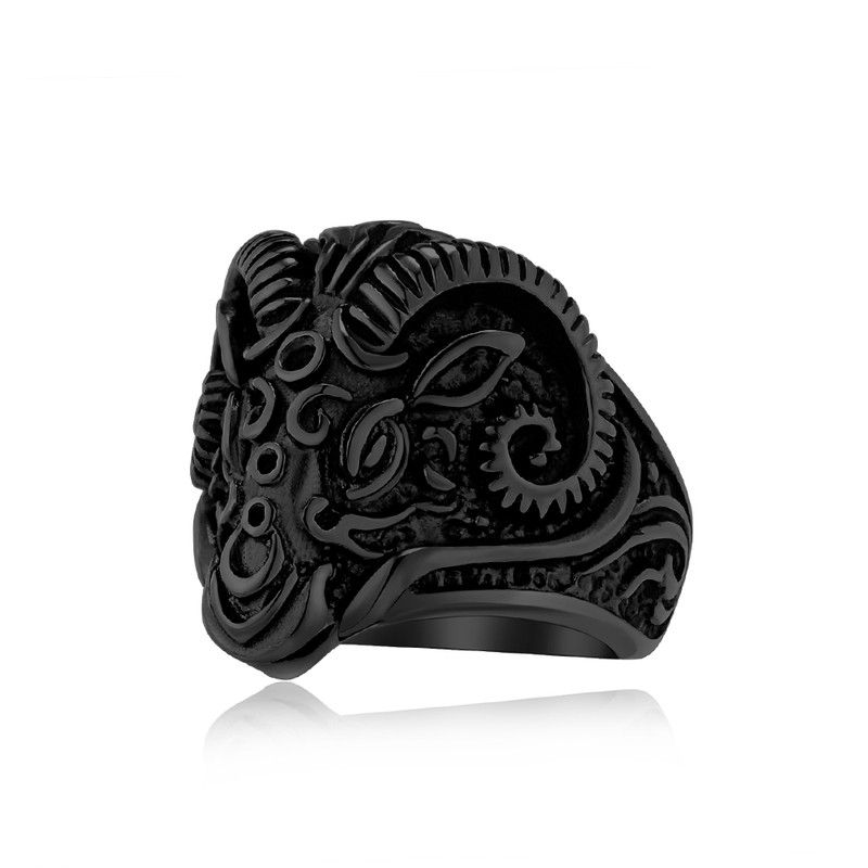 [Aorola] Exquisite Ram - Head Rings - Gold, Black, and Silver Styles ...