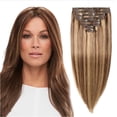 Aorsher 16inch 8pcs 18clips Remy Straight Clip in Hair Extensions Real ...