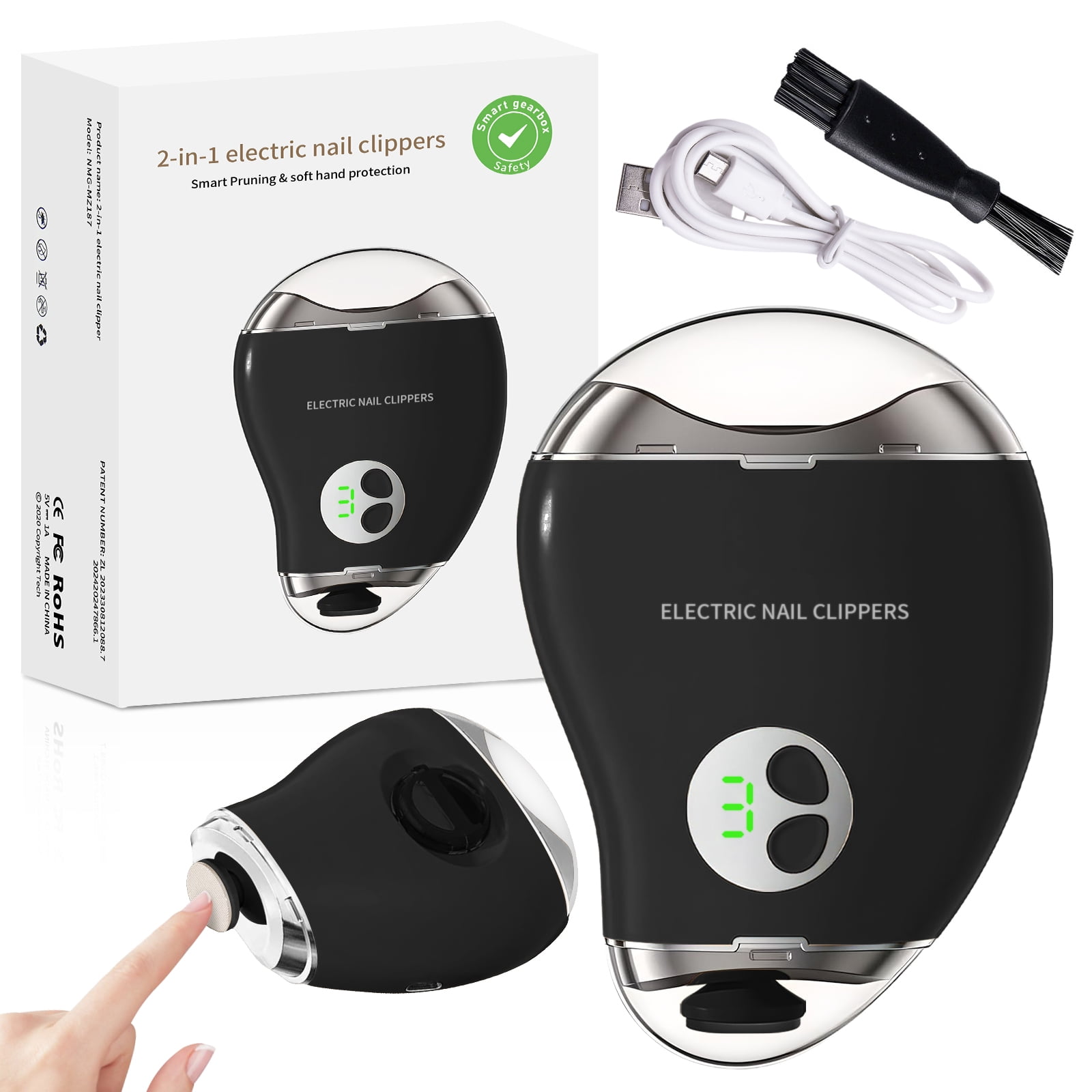 Aorsher 2 In 1 Electric Nail Clippers for Seniors Adult, 3 Speeds Mango ...