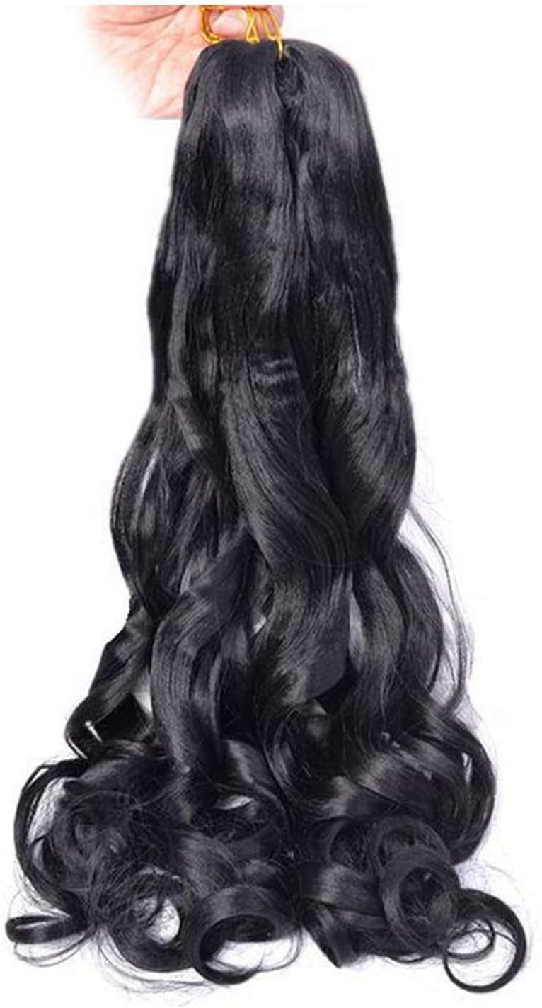 Aorsher 8 Packs 22 Inch French Curly Braids Hair Pre Stretched Black ...