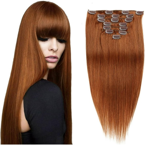 Aorsher Clip in Hair Extensions Natural Straight Human Hair Clip in ...