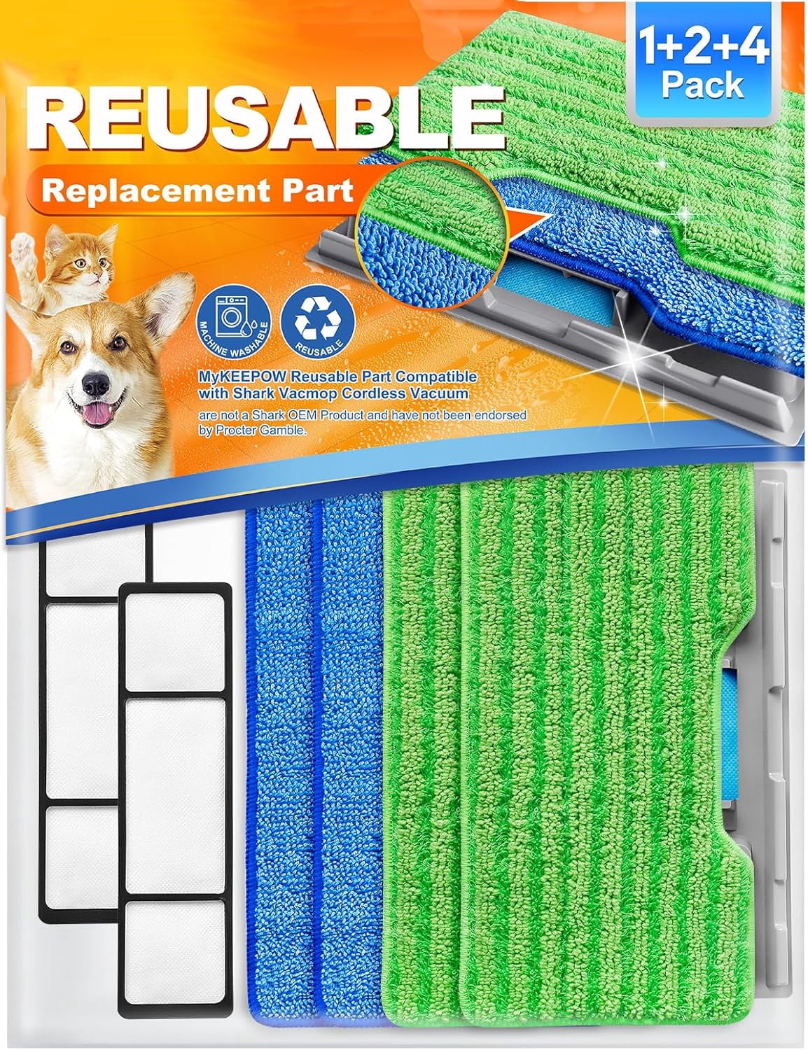 Aorsher Compatible with Shark Vacmop Replacement Pads for VM252 VM251 ...