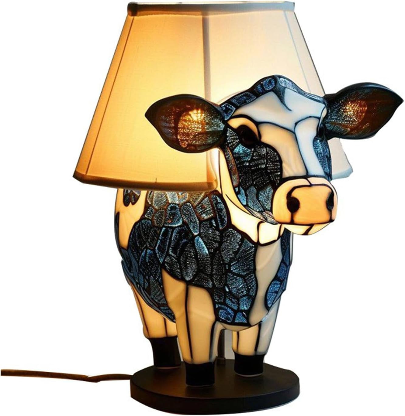 Aorsher Cow Lamp with USB Ports, 3D Cute Animal Night Light with Touch ...