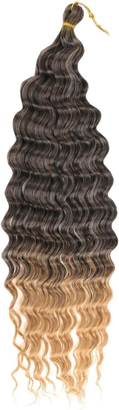 Aorsher Deep Wave Crochet Hair Wine Red Synthetic Water Wave Crochet ...