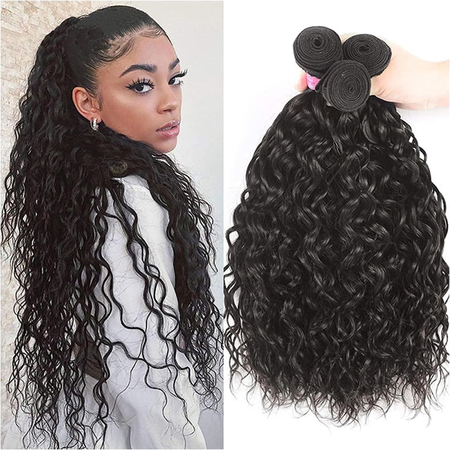 Aorsher Deep Wave Human Hair Bundles Brazilian Virgin Human Hair 100% ...