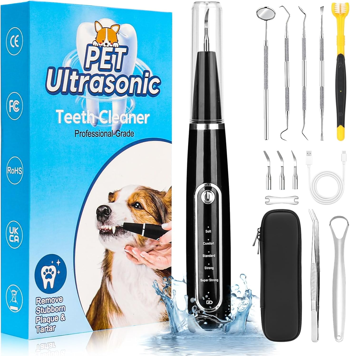Aorsher Dog Tooth Brushing Kit, Dog Plaque and Tartar Remover, Five ...