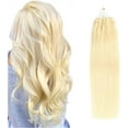 Aorsher Micro Ring Human Hair Extensions, Blonde Micro Link Hair ...